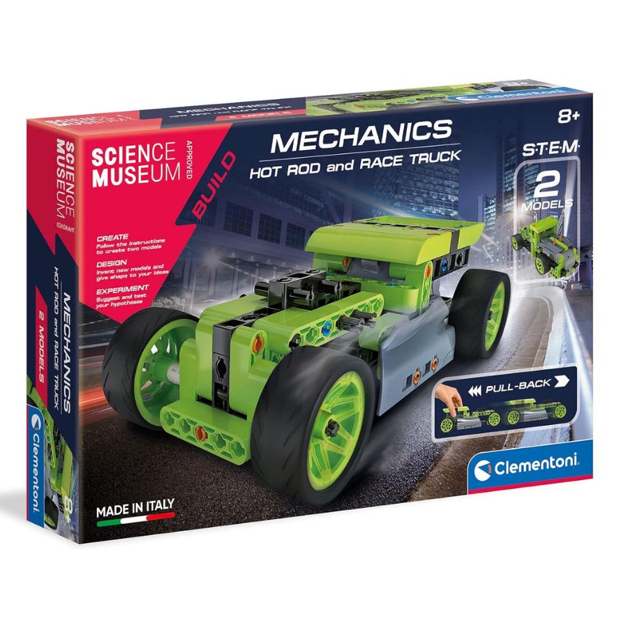 Clementoni Science Museum Build Mechanics Hot Rod & Race Truck|KidzInc
