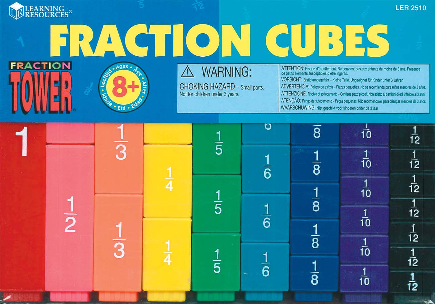 Learning Resources - Fraction Tower Cubes Fraction Set | KidzInc ...