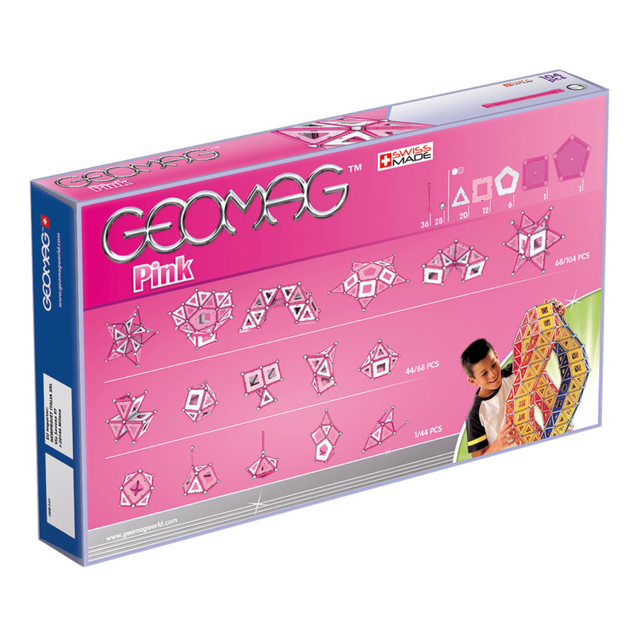 Geomag Panels Pink 104 Pieces | KidzInc Australia | Online Educational Toys
