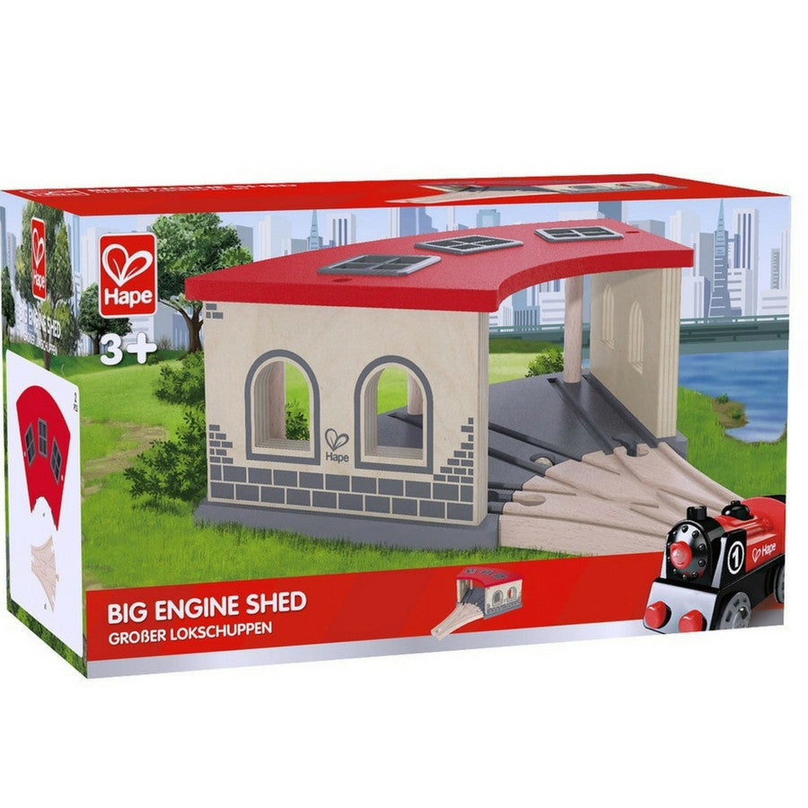 Hape Railway Big Engine Shed Wooden Train Set | KidzInc Australia
