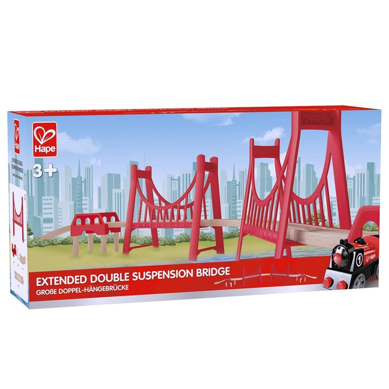 Hape Railway Extended Double Suspension Bridge | KidzInc Australia