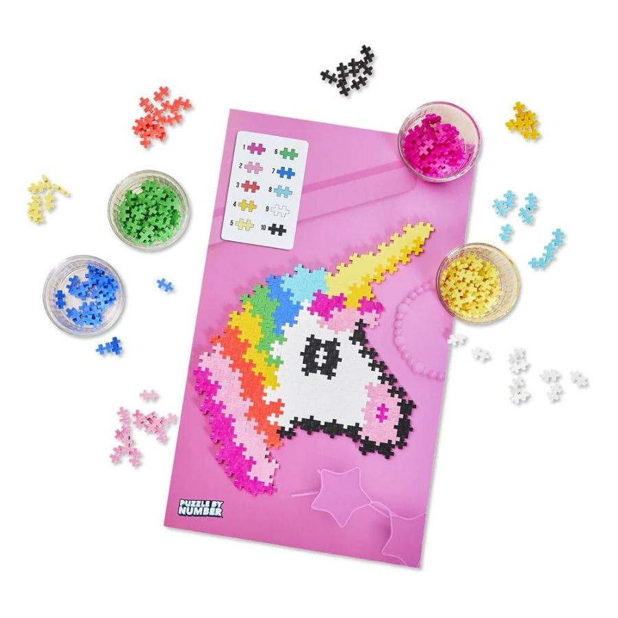 Plus-Plus Puzzle By Number Unicorn 250 Pieces | KidzInc Australia